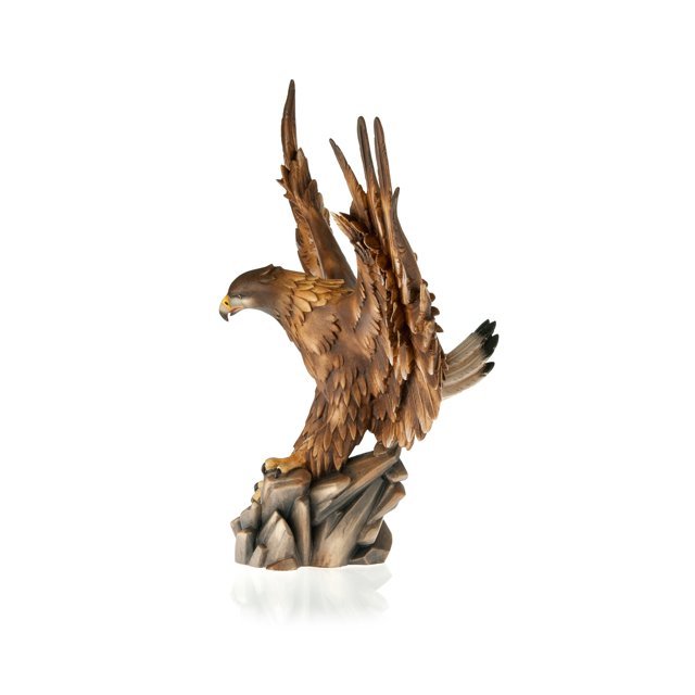 Aquila reale ali aperte - Sculture in Legno Val Gardena