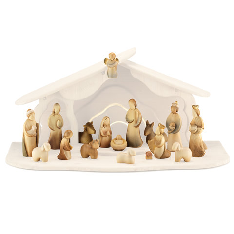 presepi scolpiti in legno - presepi della Val Gardena - presepio legno ...
